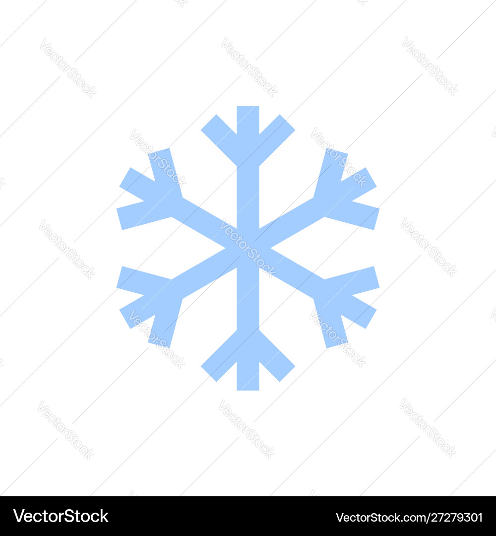 Snowflake icon blue silhouette snow flake sign Vector Image