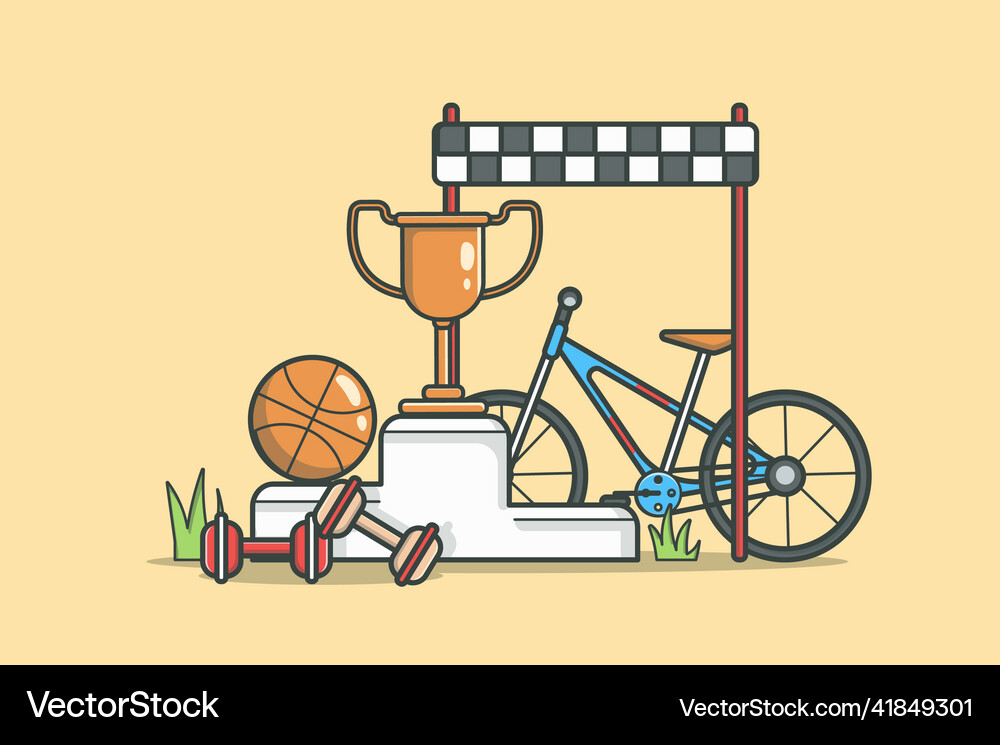 Sport competition concept in flat line design Vector Image