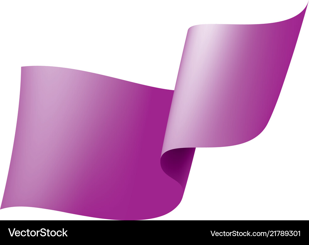 Waving the purple flag on a white background Vector Image