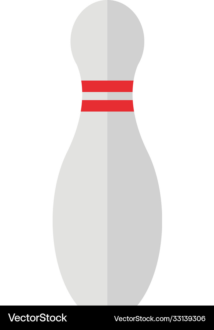 Bowling white pin with stripes equipment game Vector Image