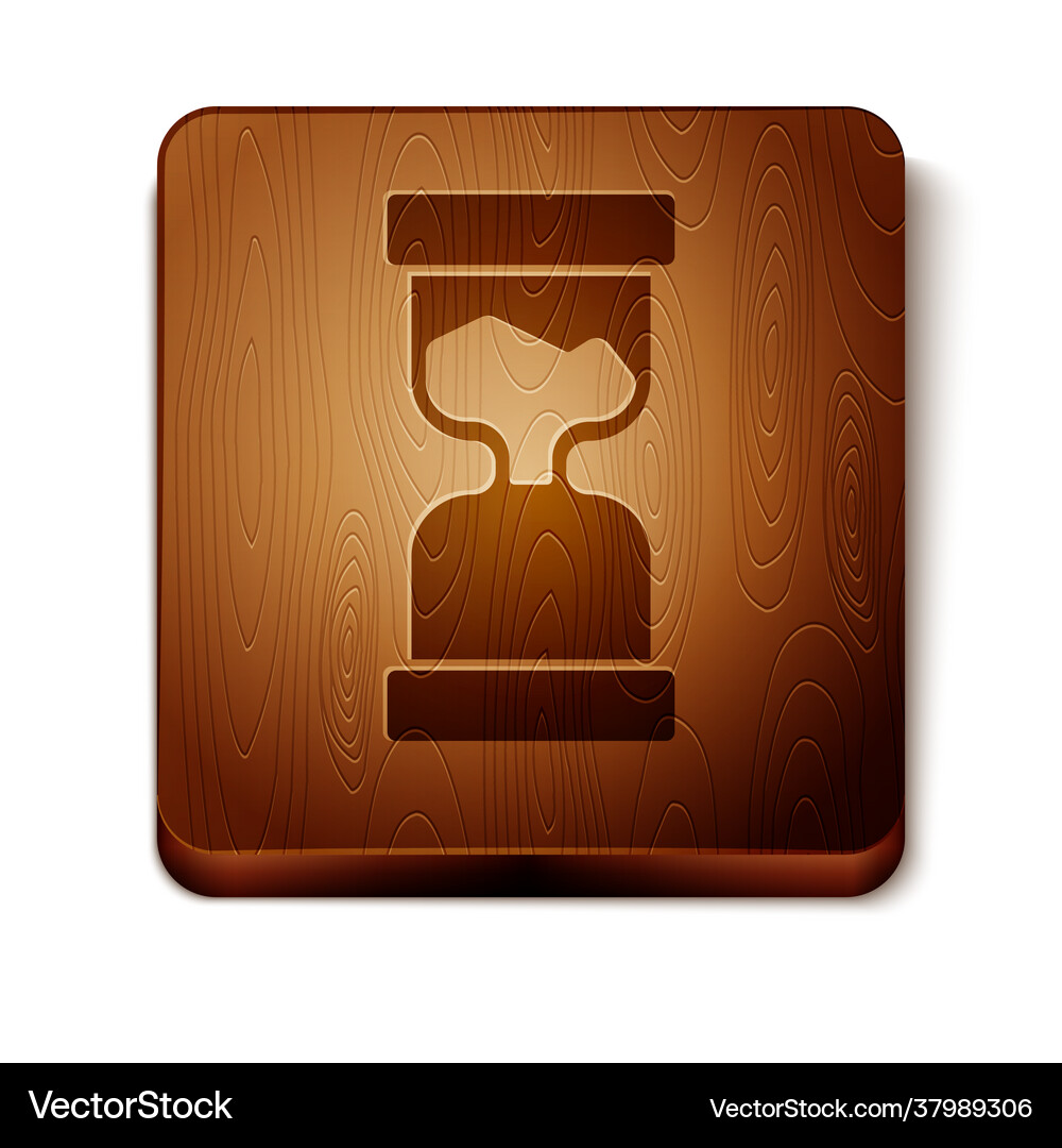 Brown old hourglass with flowing sand icon Vector Image