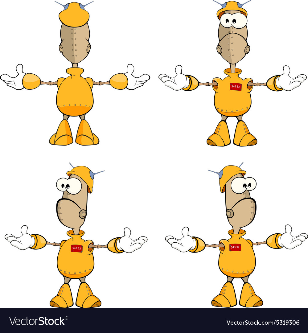 Cartoon character cute robot for computer game Vector Image