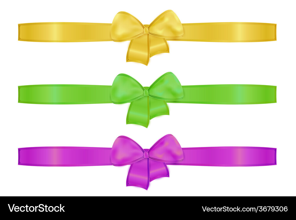 Collection of the three ribbons Royalty Free Vector Image