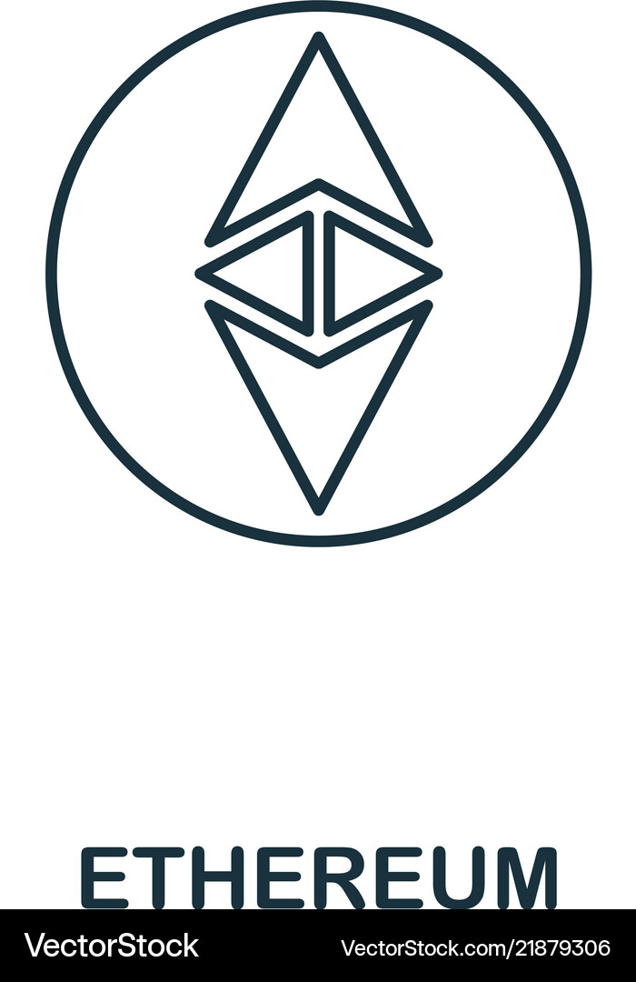Ethereum outline icon monochrome style design Vector Image