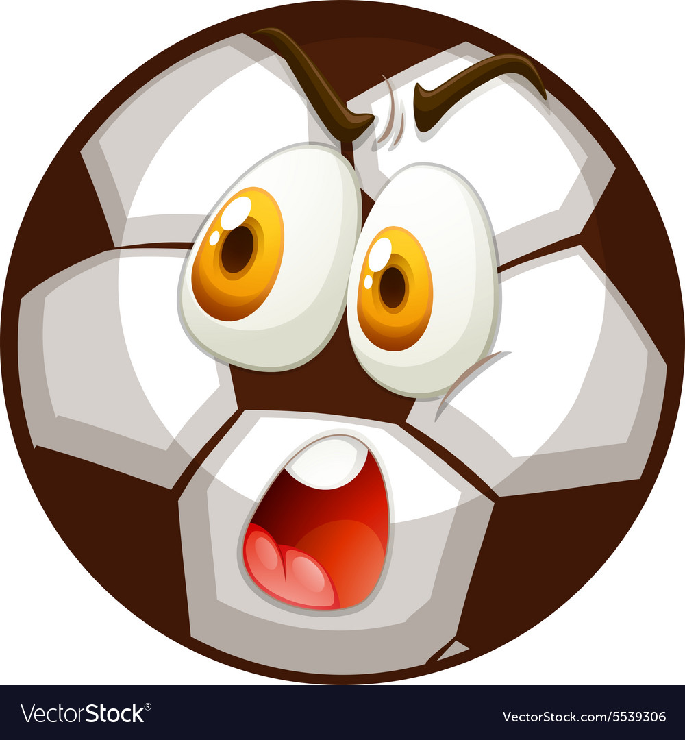 Facial expression on football Royalty Free Vector Image