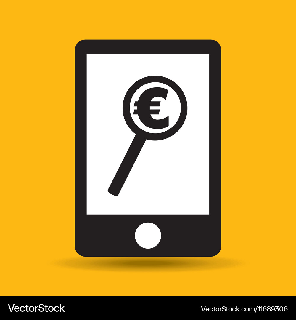 Hand save money euro search icon Royalty Free Vector Image