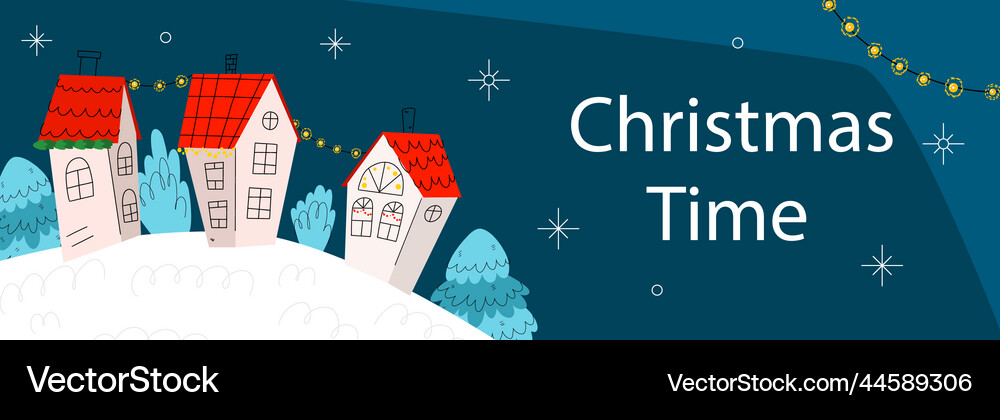 Horizontal banner template christmas season Vector Image
