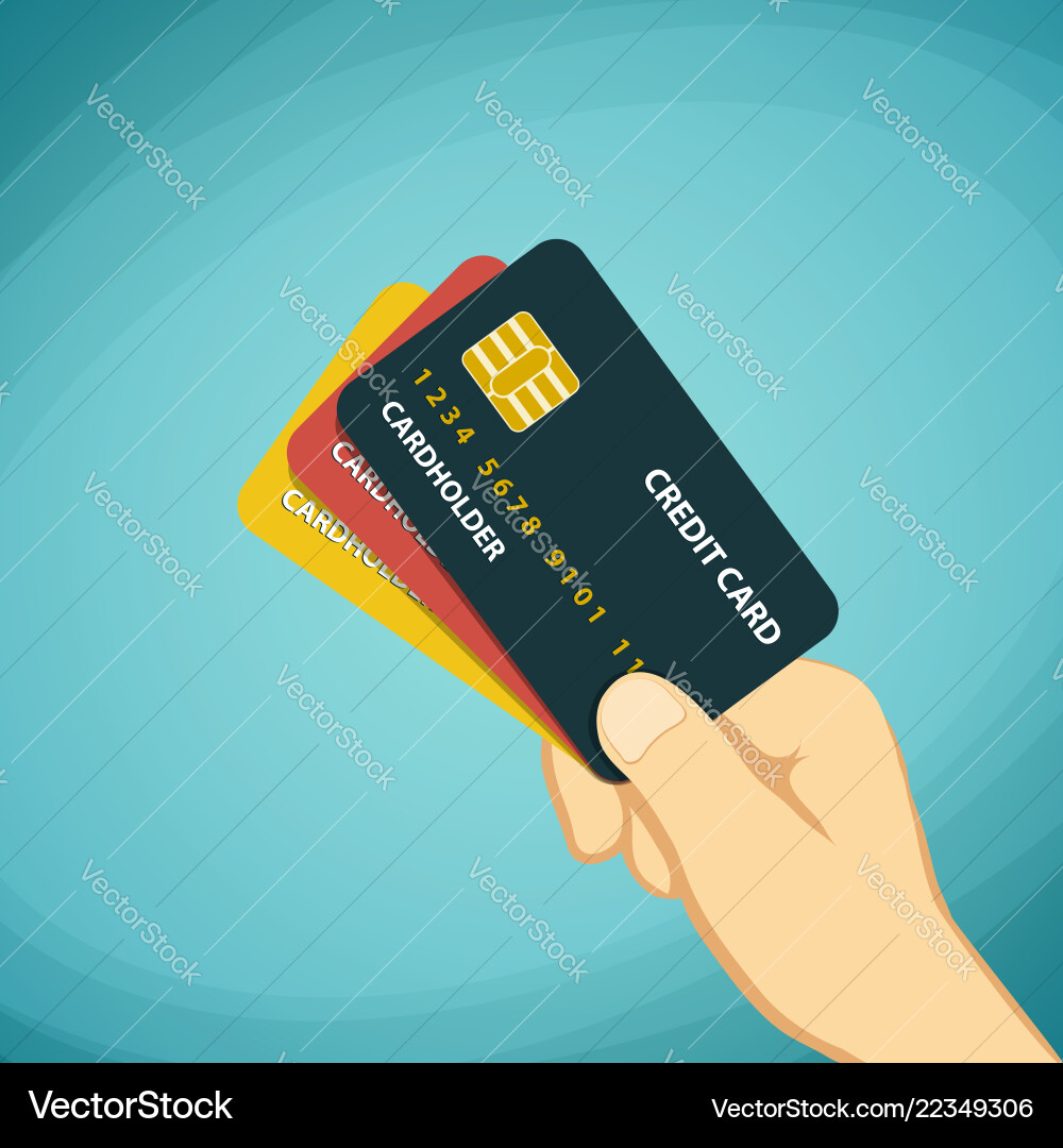 Human hand holding a credit card Royalty Free Vector Image