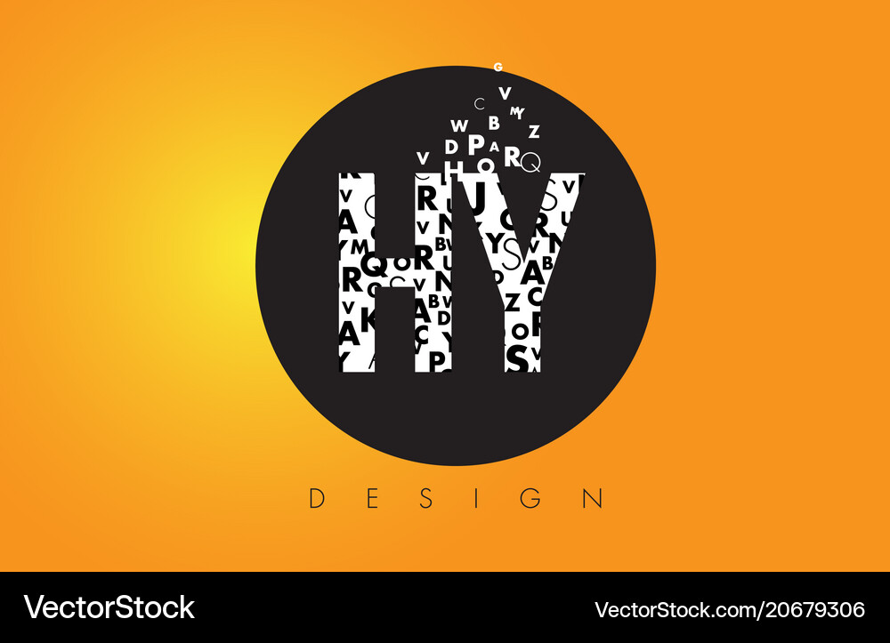 Hy h y logo made small letters with black Vector Image