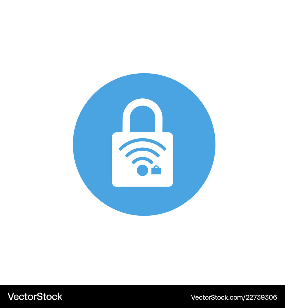 Lock icon padlock sign wifi protected wi-fi Vector Image