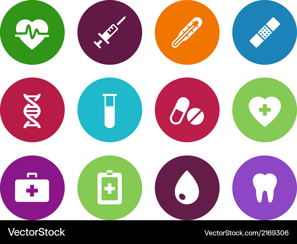 Medical circle icons on white background Vector Image