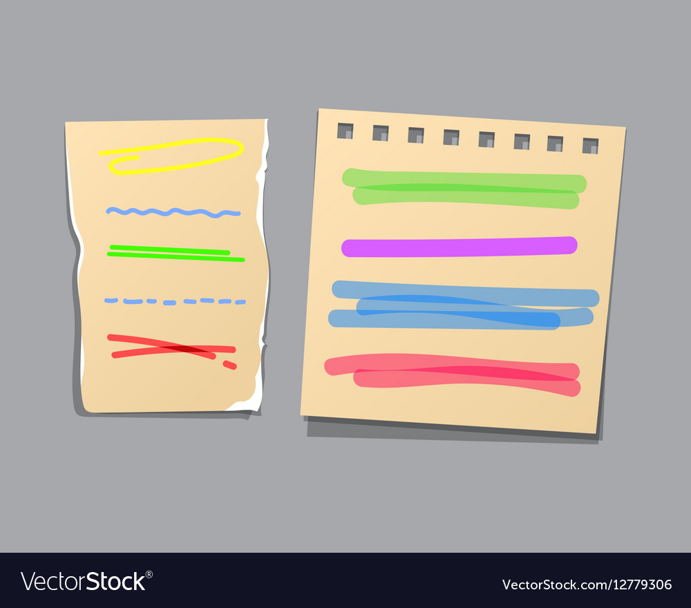 Paper notes sheet for message Royalty Free Vector Image