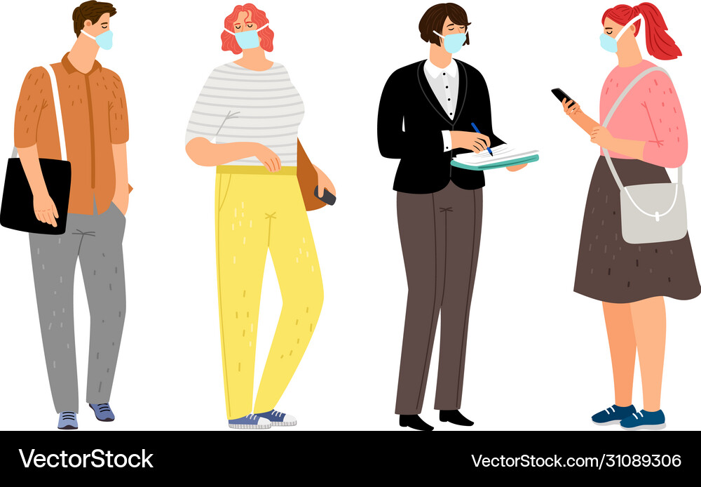 People in protective masks Royalty Free Vector Image