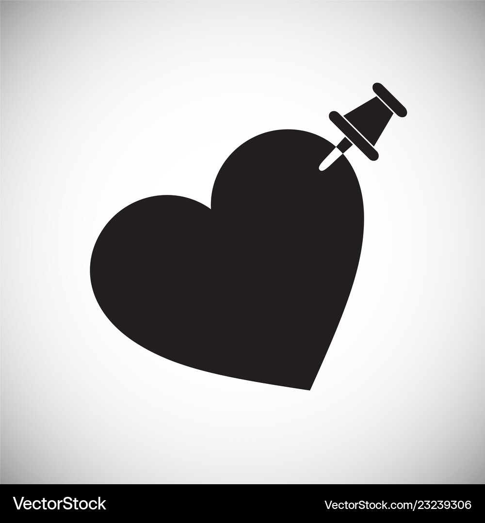 Pinned heart icon on white background for graphic Vector Image