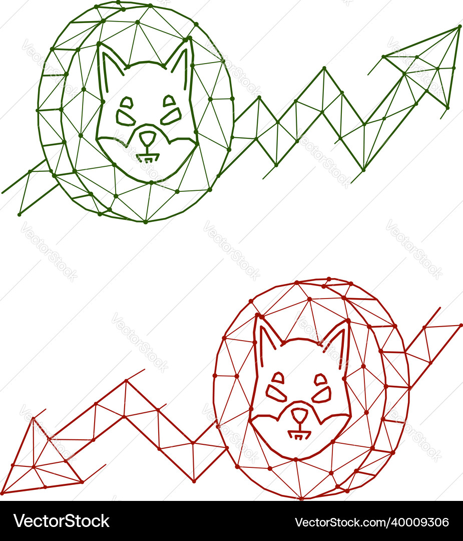 Polygonal of the growth and fall rate Royalty Free Vector