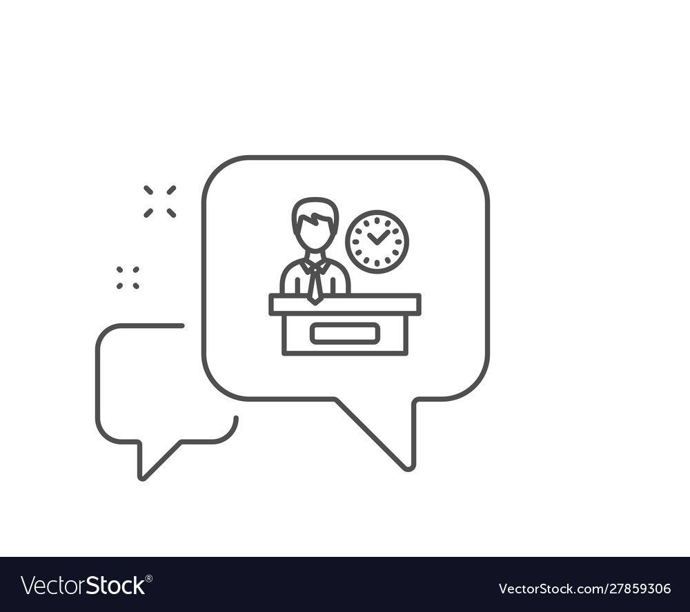 Presentation time line icon watch sign Royalty Free Vector