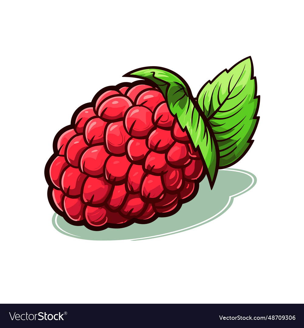 Raspberry hand-drawn comic doodle Royalty Free Vector Image