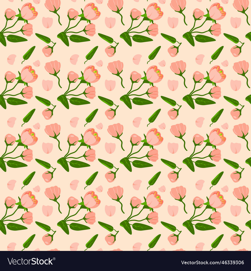 Seamless pattern with spring blooming flowers Vector Image
