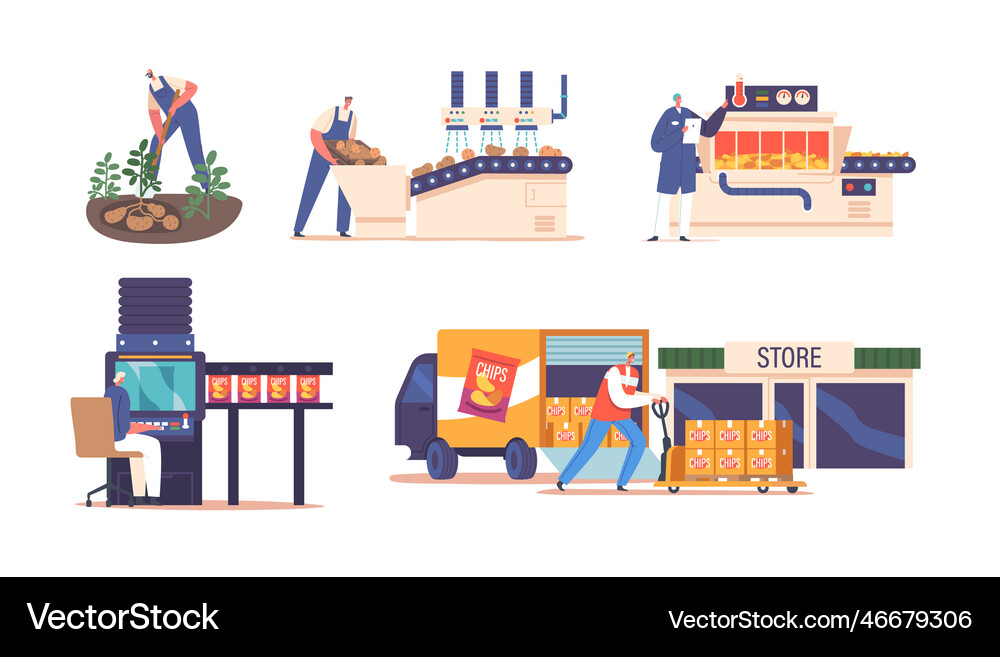 Set of chip manufacturing process employing Vector Image