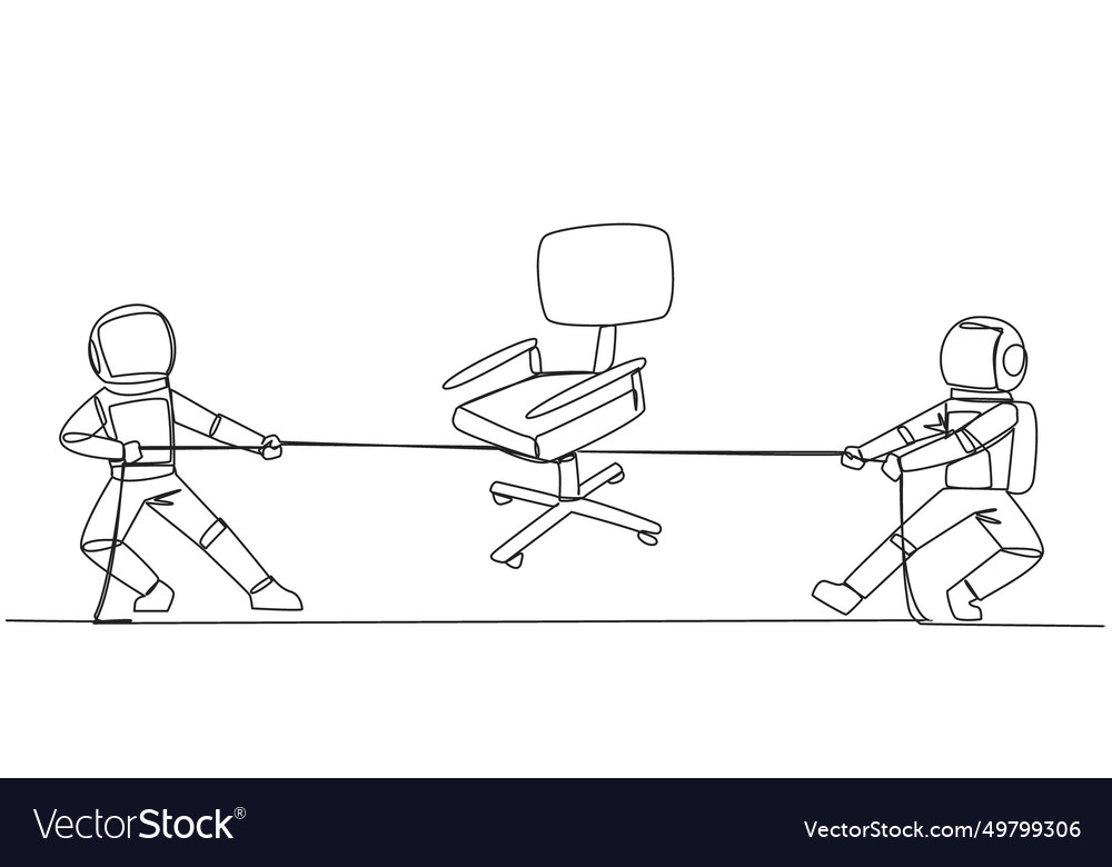 Single continuous line drawing two astronauts Vector Image Single continuous line drawing two astronauts Vector Image