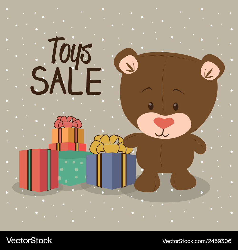 Toy sale design over dotted background Royalty Free Vector