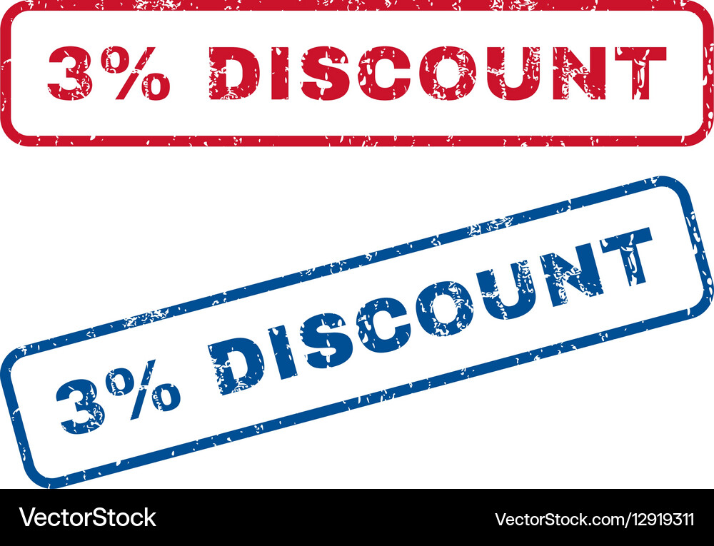 3 percent discount rubber stamps Royalty Free Vector Image