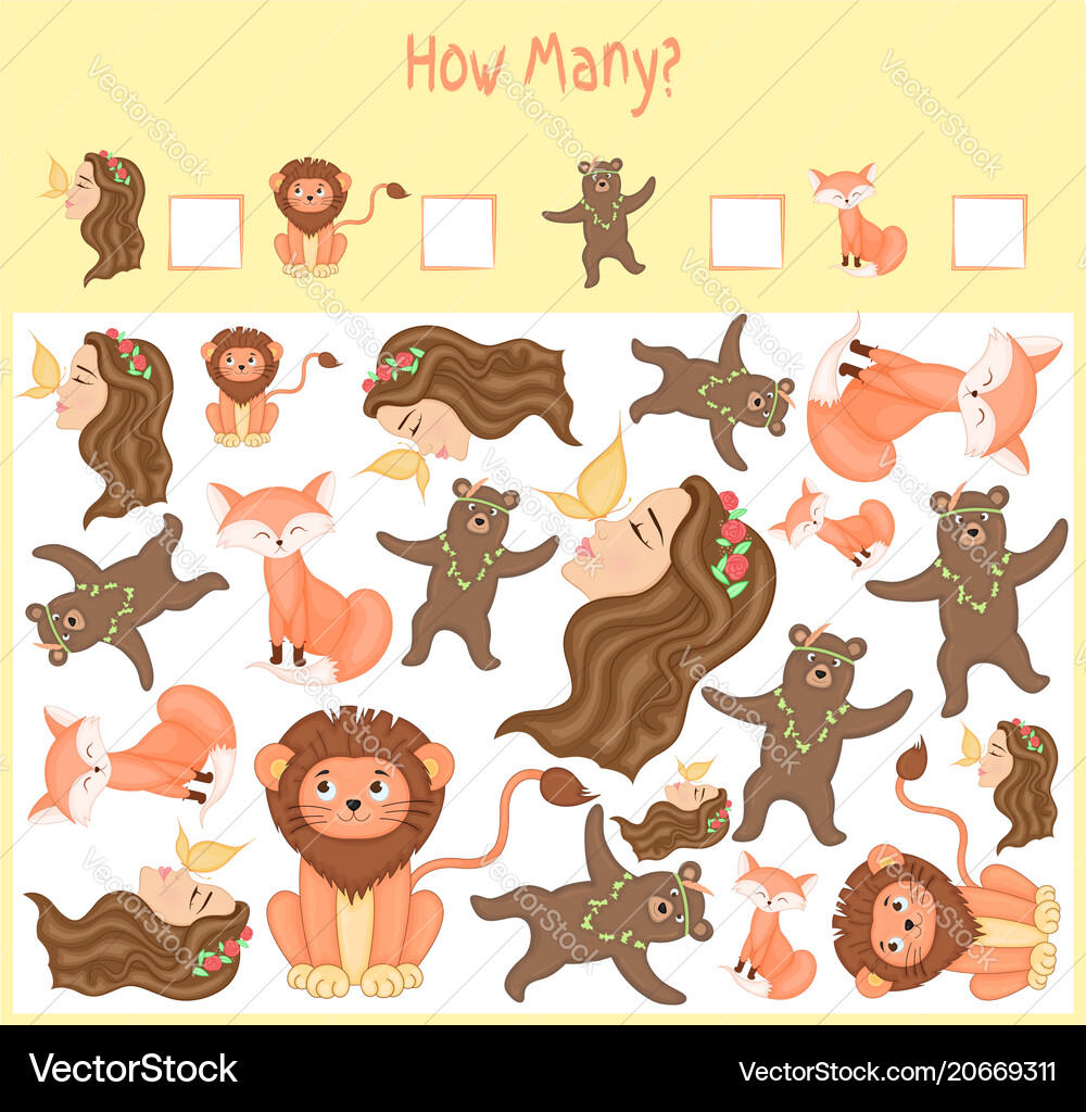 Counting game for preschool children Royalty Free Vector