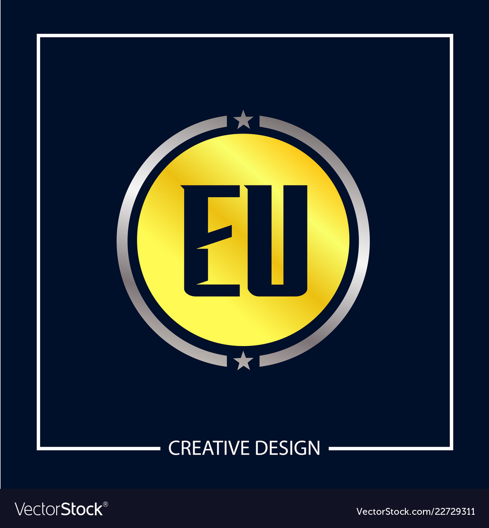 Initial letter eu logo template design Royalty Free Vector