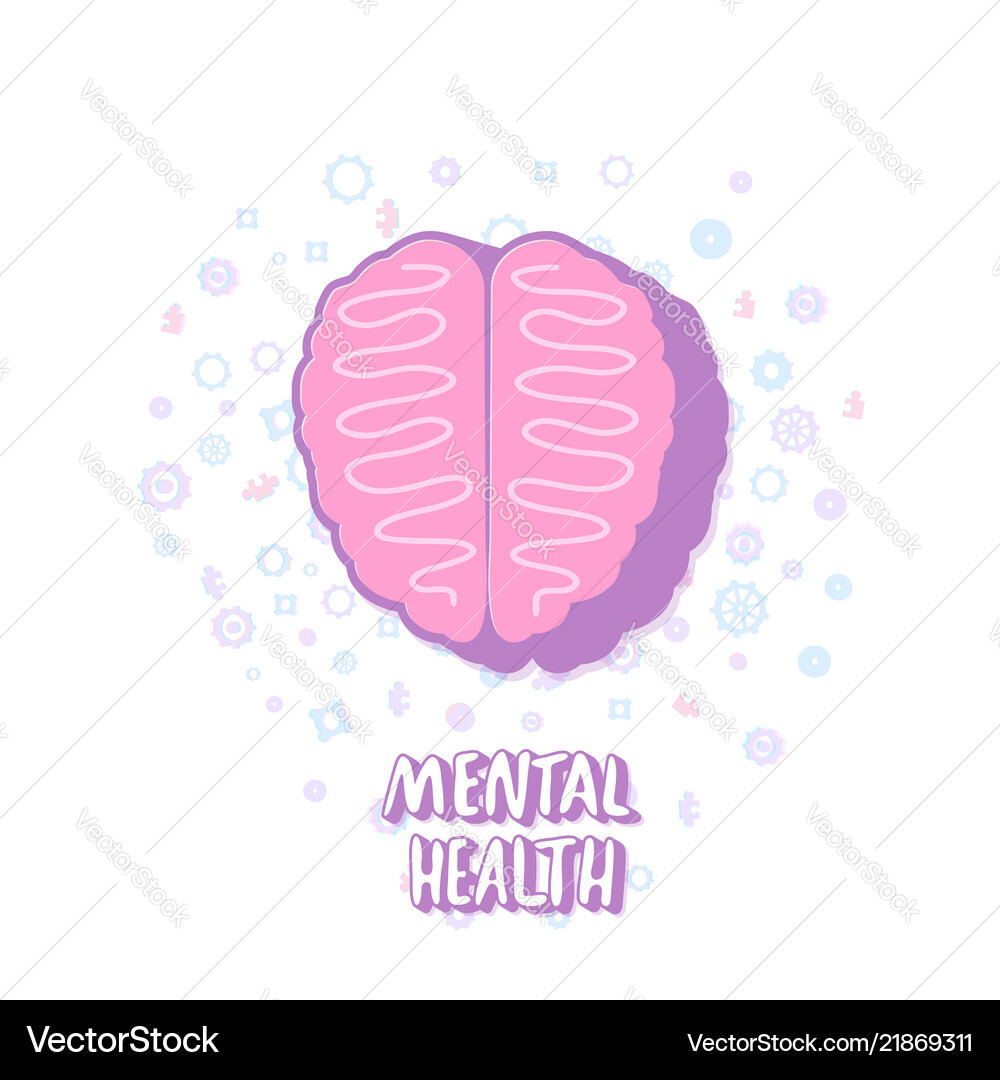 Mental health human brain Royalty Free Vector Image