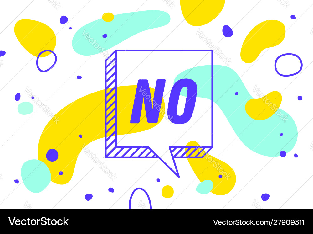 No banner speech bubble poster and sticker Vector Image