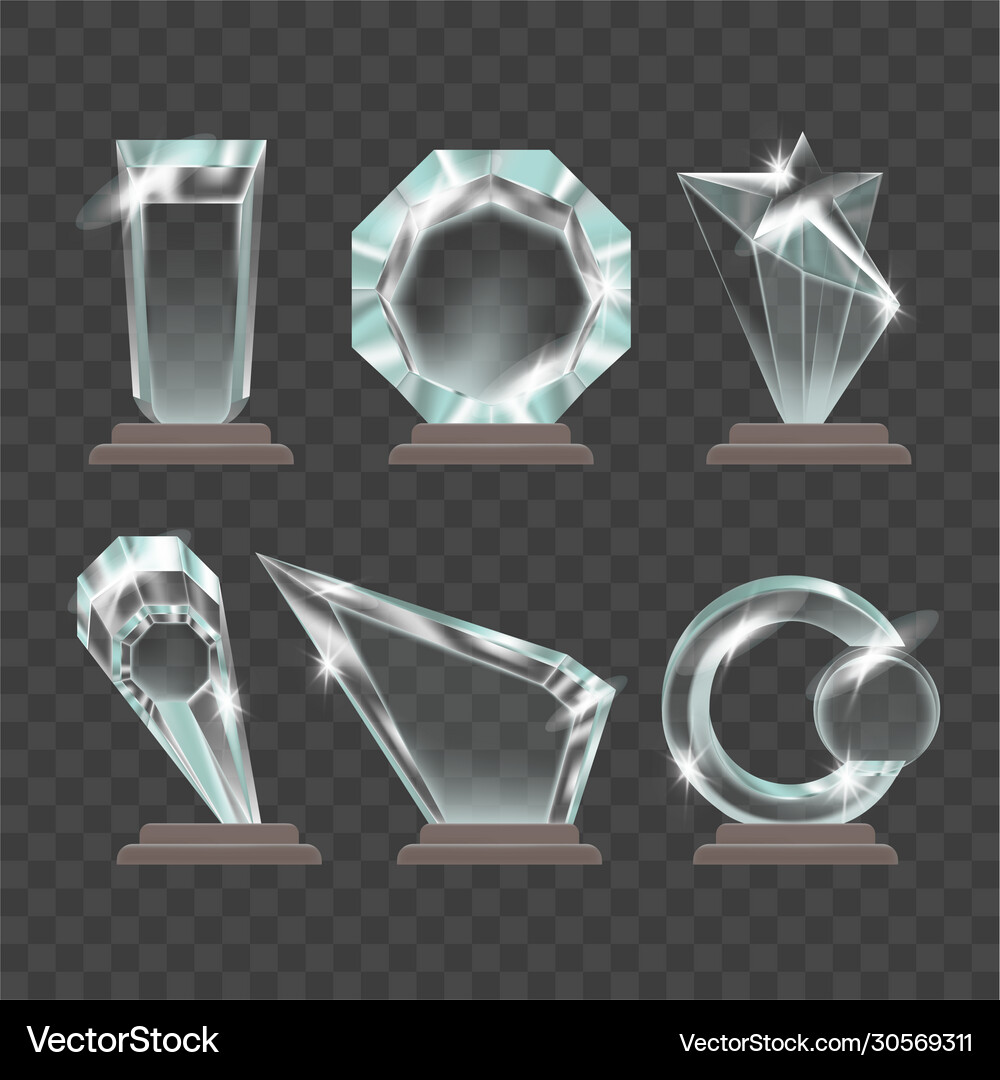 Realistic detailed 3d shiny glossy transparent Vector Image