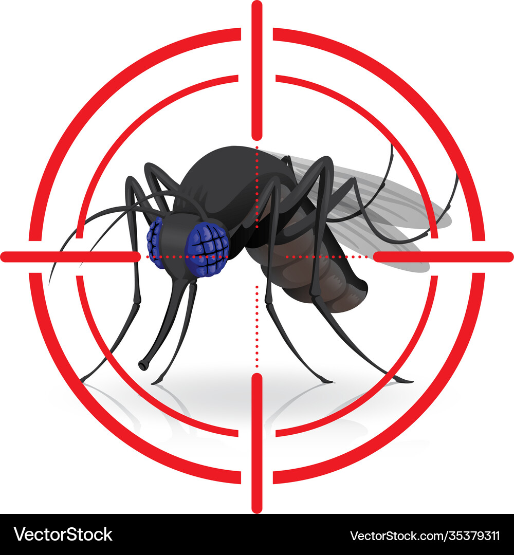 Signaling side black fly with crosshairs Vector Image