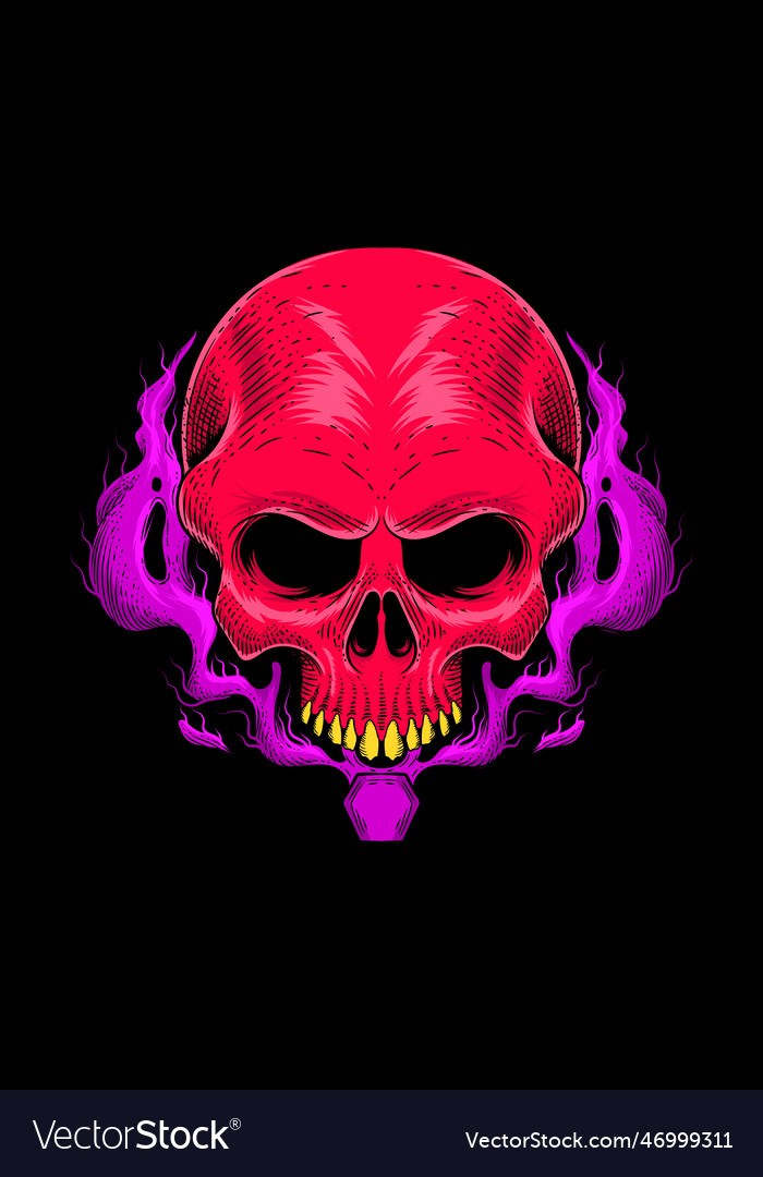 Skull with devil potion Royalty Free Vector Image