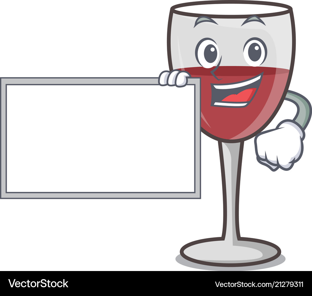 With board wine character cartoon style Royalty Free Vector