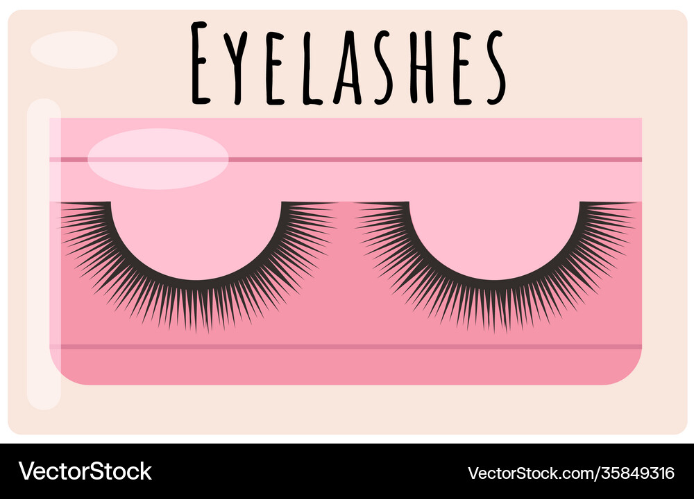 Black false eyelashes icon in a pink transparent Vector Image