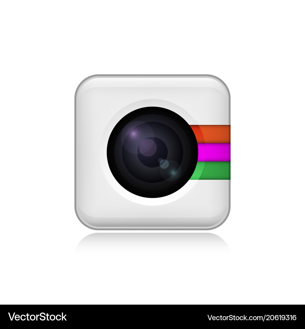 Camera icon in fashionable flat style isolated Vector Image