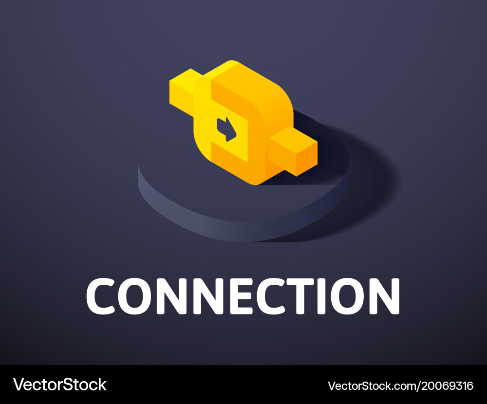 Connection isometric icon isolated on color Vector Image