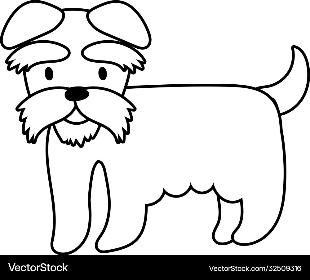 Cute dog pet line style icon Royalty Free Vector Image