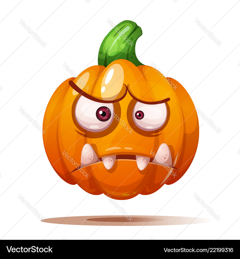 Cute funny crazy pumpkin characters halloween Vector Image