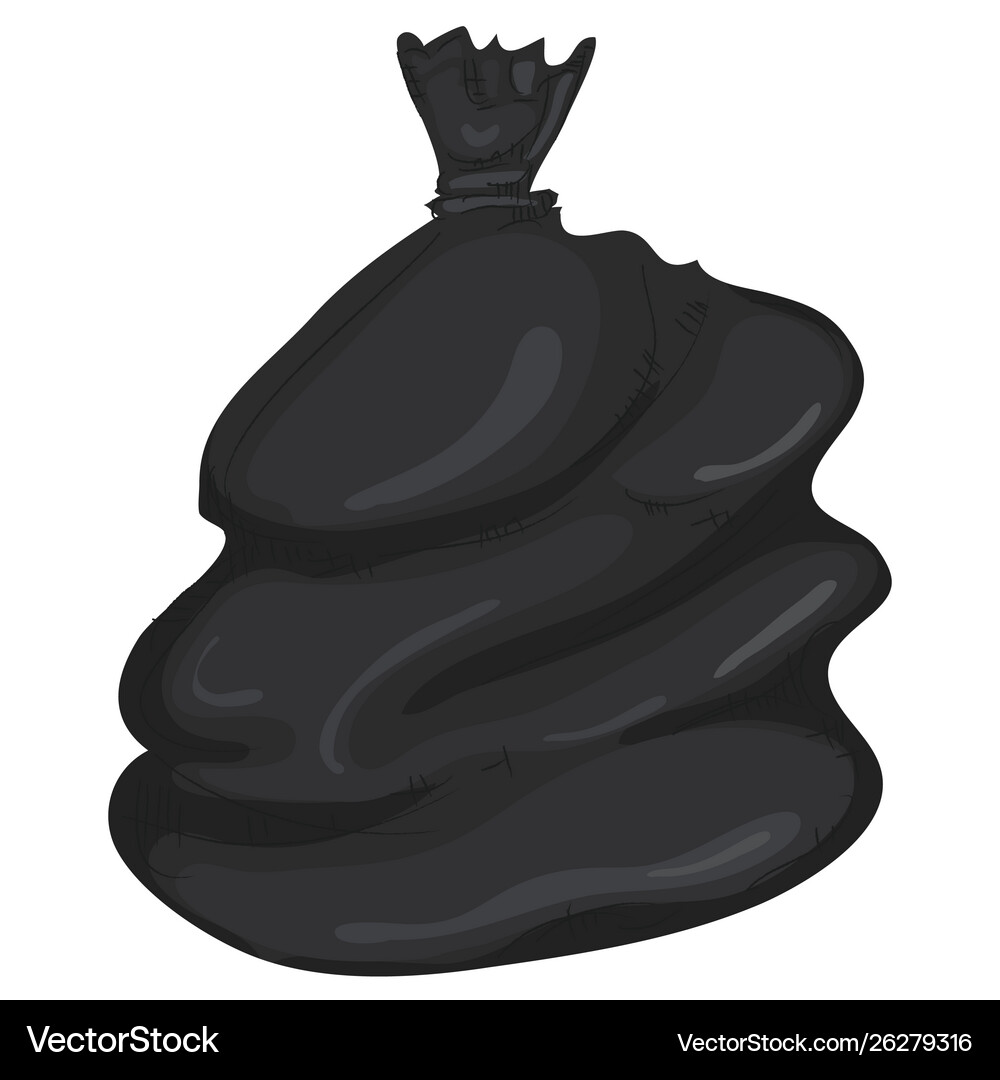 Garbage bag cartoon style isolated on white Vector Image