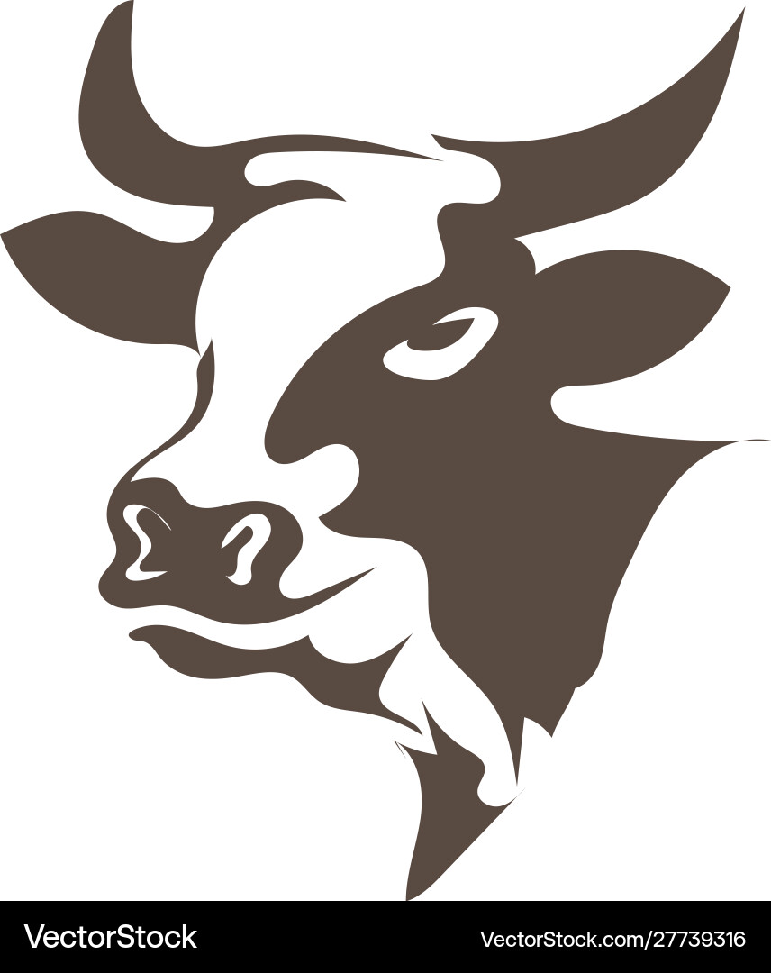 Head cow animal logo designs Royalty Free Vector Image