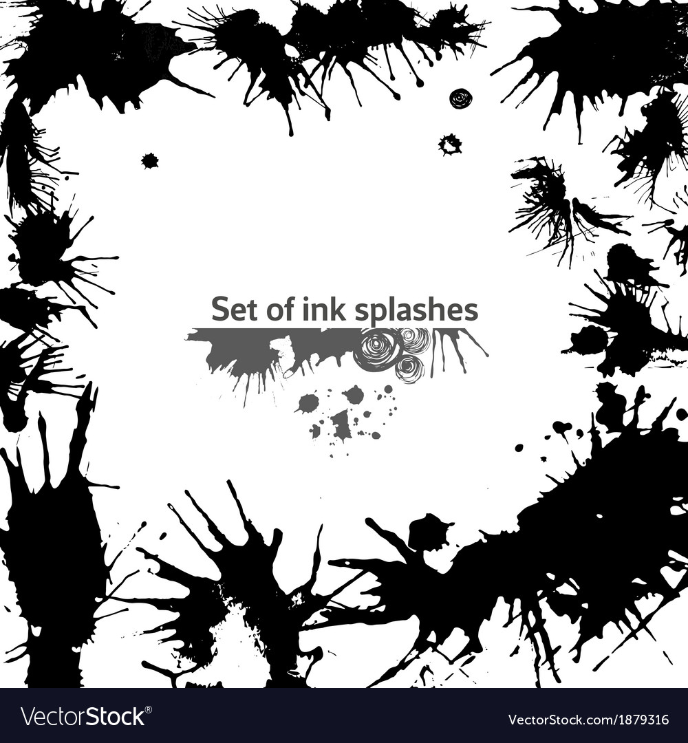 Set of ink splashes Royalty Free Vector Image - VectorStock
