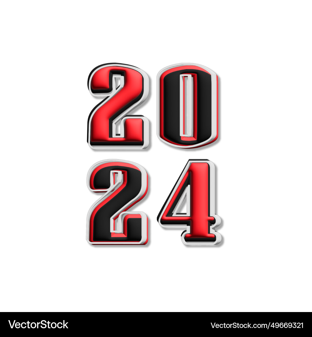 2024 new year graphic number design Royalty Free Vector