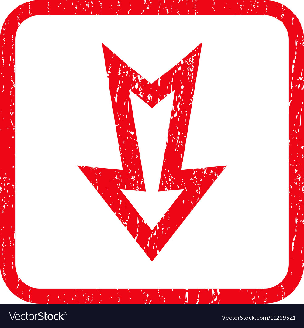 Arrow down icon rubber stamp Royalty Free Vector Image