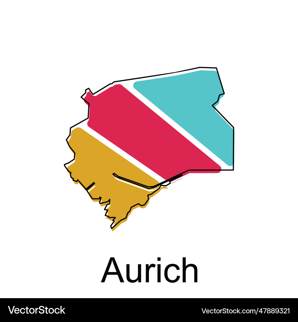 Aurich map of the germany country Royalty Free Vector Image
