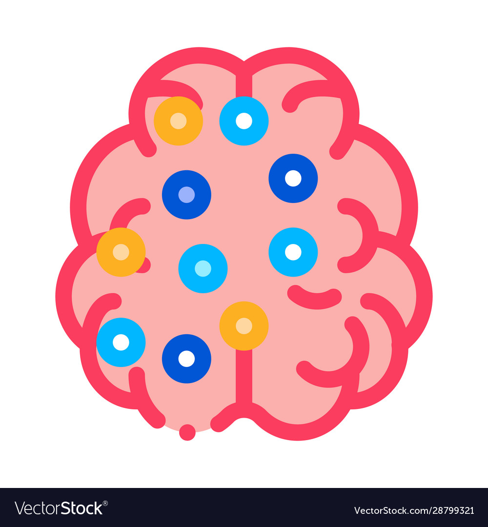 Brain points icon outline Royalty Free Vector Image