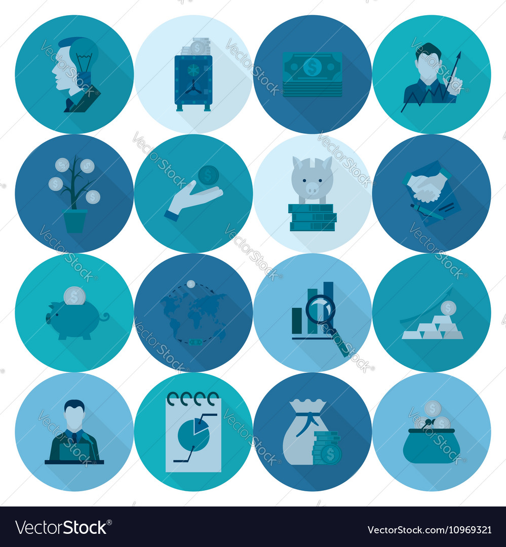 Business and finance icon set Royalty Free Vector Image