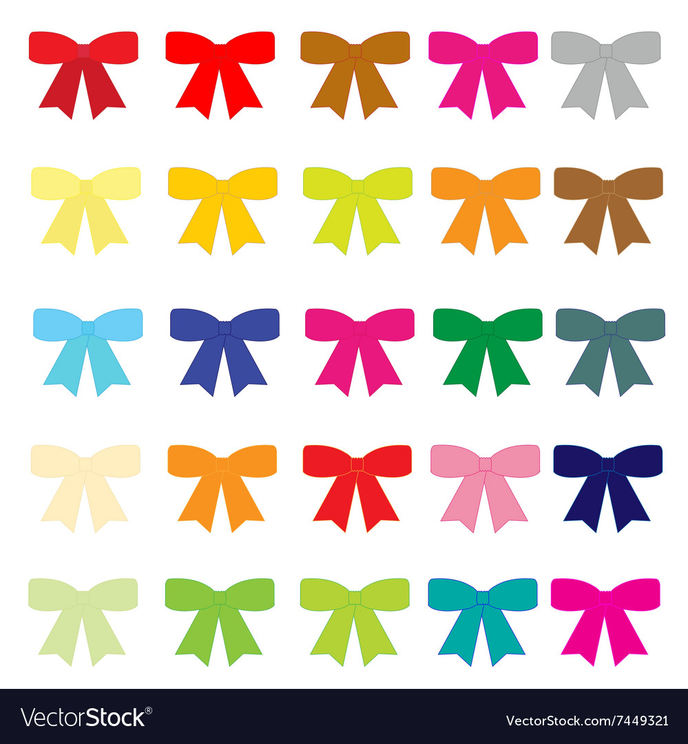 Collection colorful bows Royalty Free Vector Image Collection colorful bows Royalty Free Vector Image