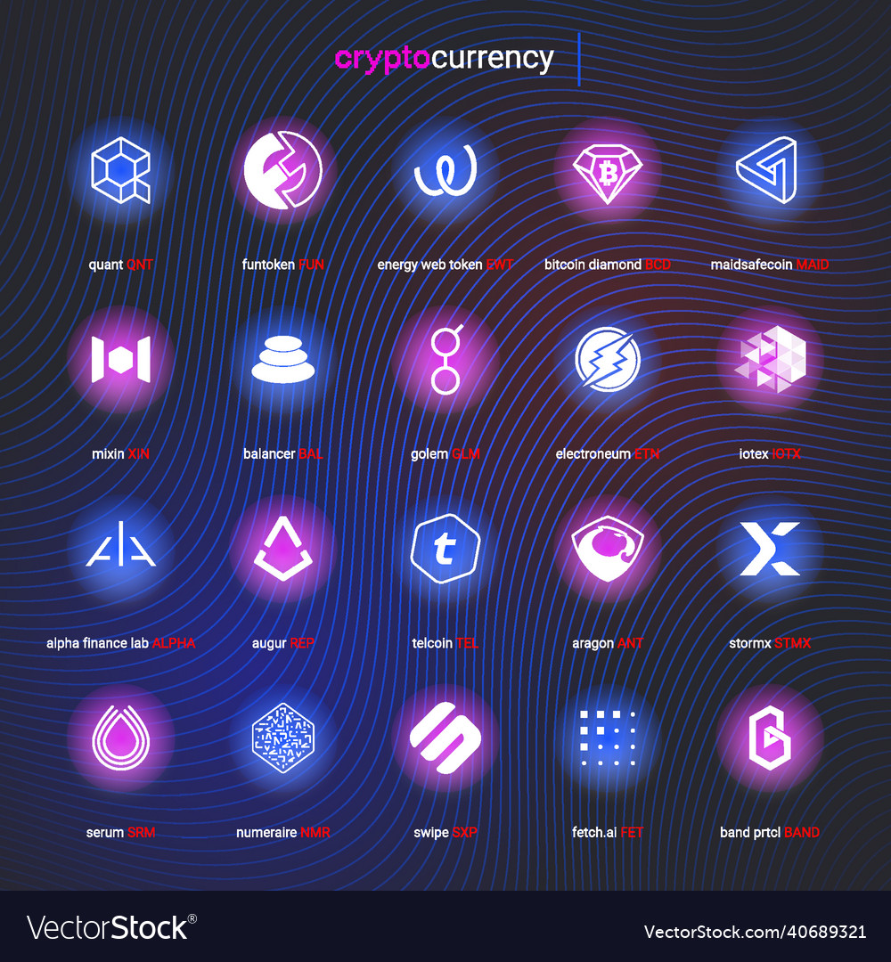 Crypto currency coins digital payment system Vector Image