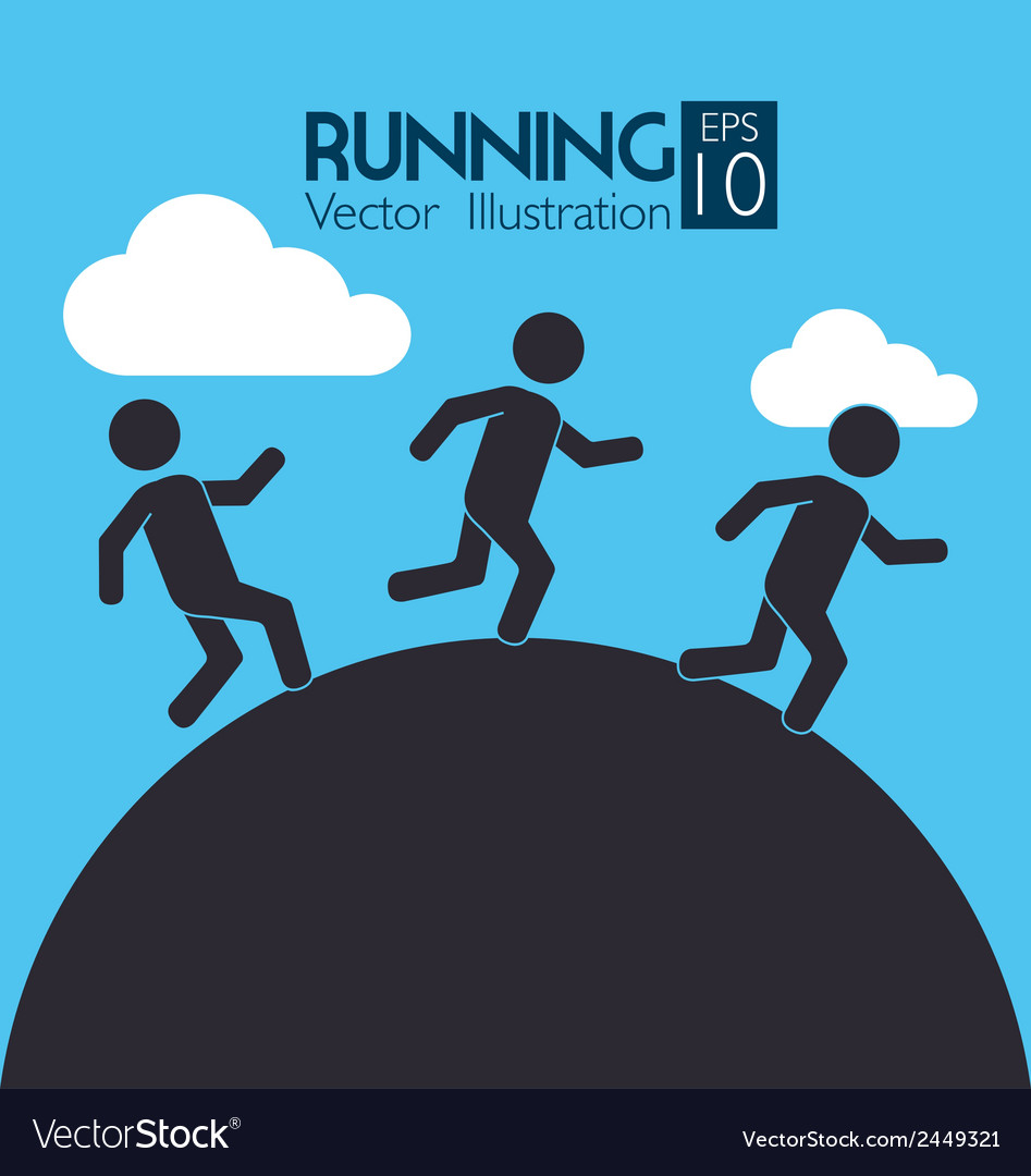 Fitness pattern over landscape background Vector Image